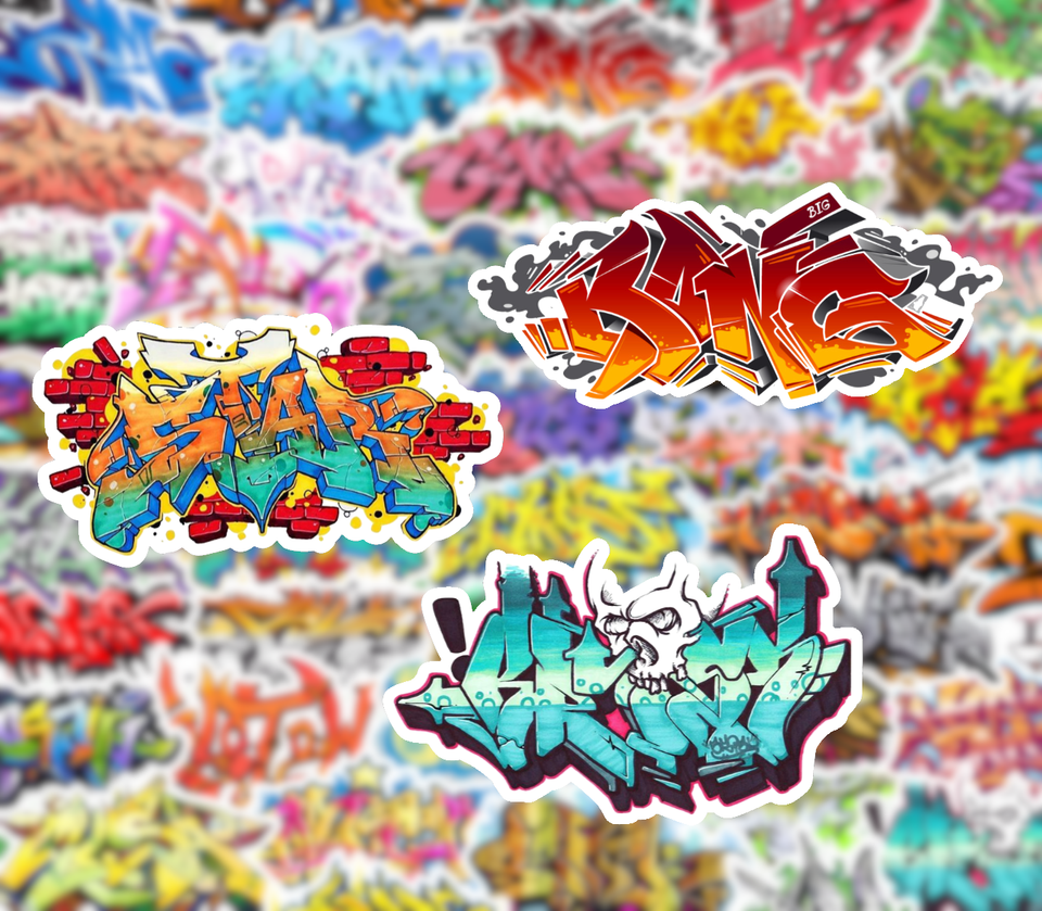 25/50 Graffiti Art Sticker Pack - Waterproof Vinyl - Hip-Hop B-Boy Rap ...