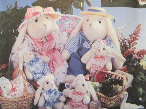 Simplicity 8332 Stuffed Bunny Family Pattern + Wardrobe COUCH ...