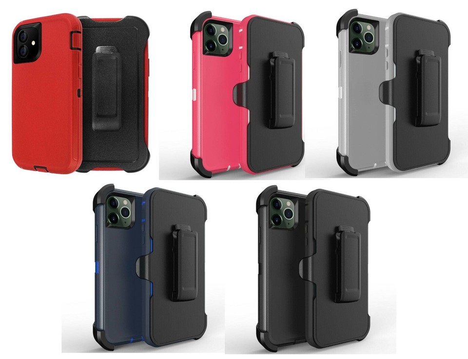Lot/5 Defender Case w/Clip for iPhone 7/8/11/12/13/14/15/16/17/17 Air ...