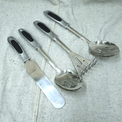 INOX Slotted Spoons, Potato Masher, Icing Spatula Lot 18/8 Stainless ...