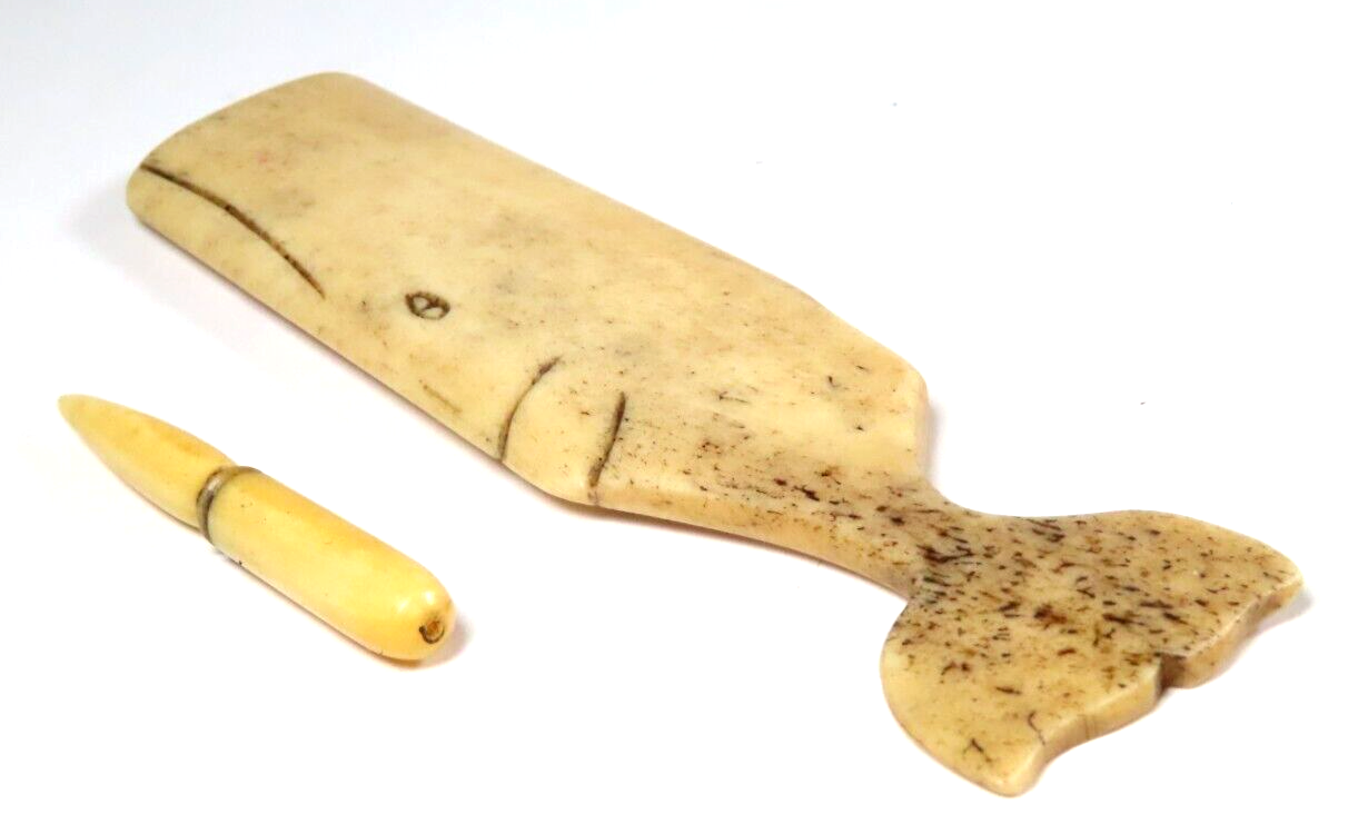 NICE 19TH CENTURY SAILOR MADE WHALE GAME COUNTER AND AWL SPIKE | eBay