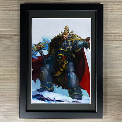 KROM DRAGONGAZE FRAMED ART SPACE WOLVES SPACE MARINES WARHAMMER 40,000 ...