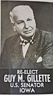 RPPC 1940s Political Campaign Postcard RE-ELECT xxx x GILLETTE U.S ...