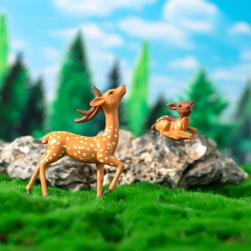 Plastic Crafts Sika Deer Figurines Mini Micro Landscape Ornaments ...