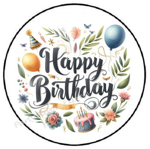 HAPPY BIRTHDAY ENVELOPE SEALS LABELS STICKERS PARTY FAVORS | eBay