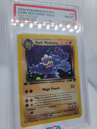 Pokemon TCG Dark Machamp 1st Edition HOLO #10/82 PSA 8 NM-MINT Team ...