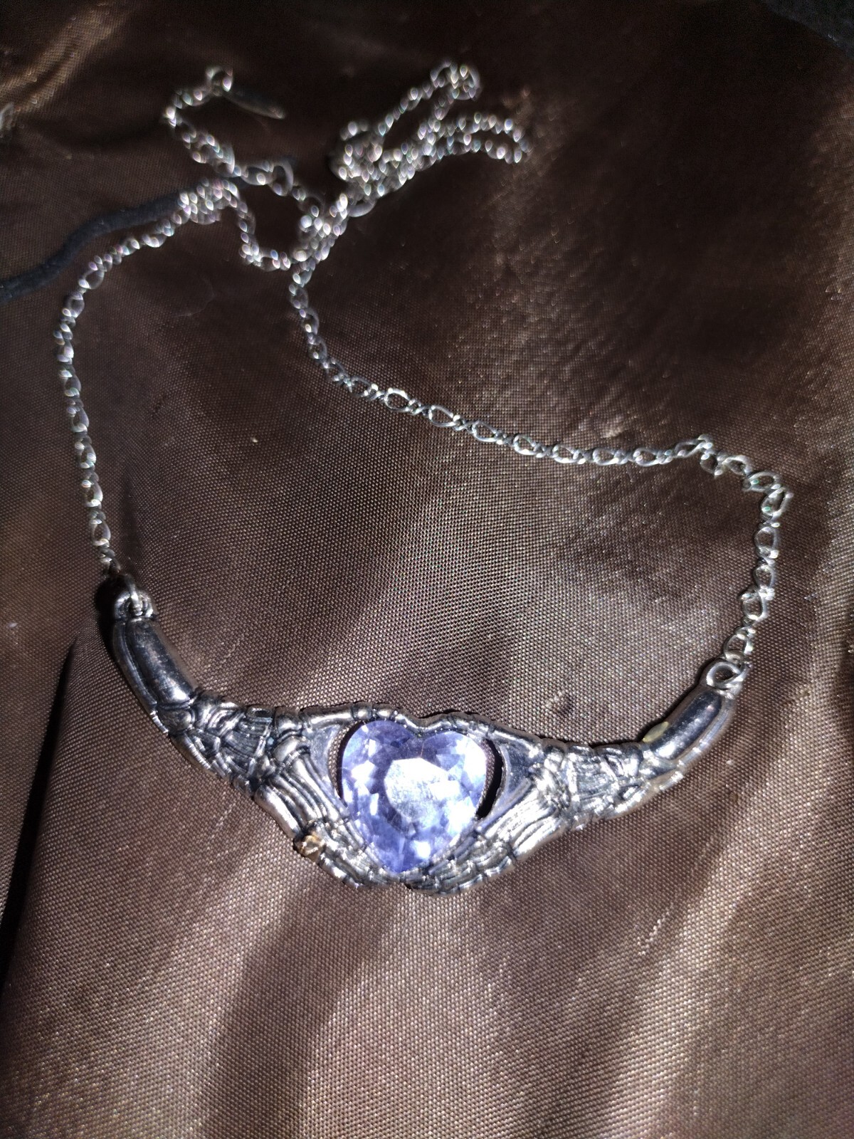 Corpse Bride Skeleton Hands Necklace - Gem