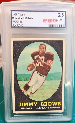 1958 Topps #62 Jim Brown Rookie Card RC 6.5 PERFECTLY CENTERED High End ...