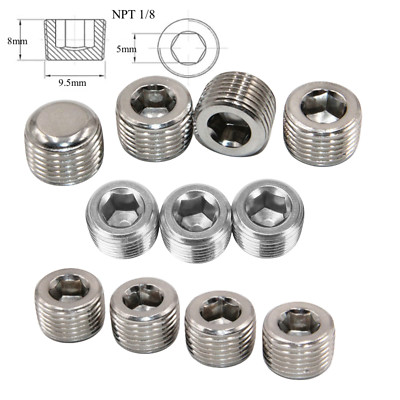 NPT PLUG 1/8" INTERNAL HEX COUNTERSUNK PIPE FITTING MALE THREAD PIPE ...