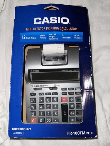Casio Mini Desk Top Printing Calculator Hr Tm Plus | eBay