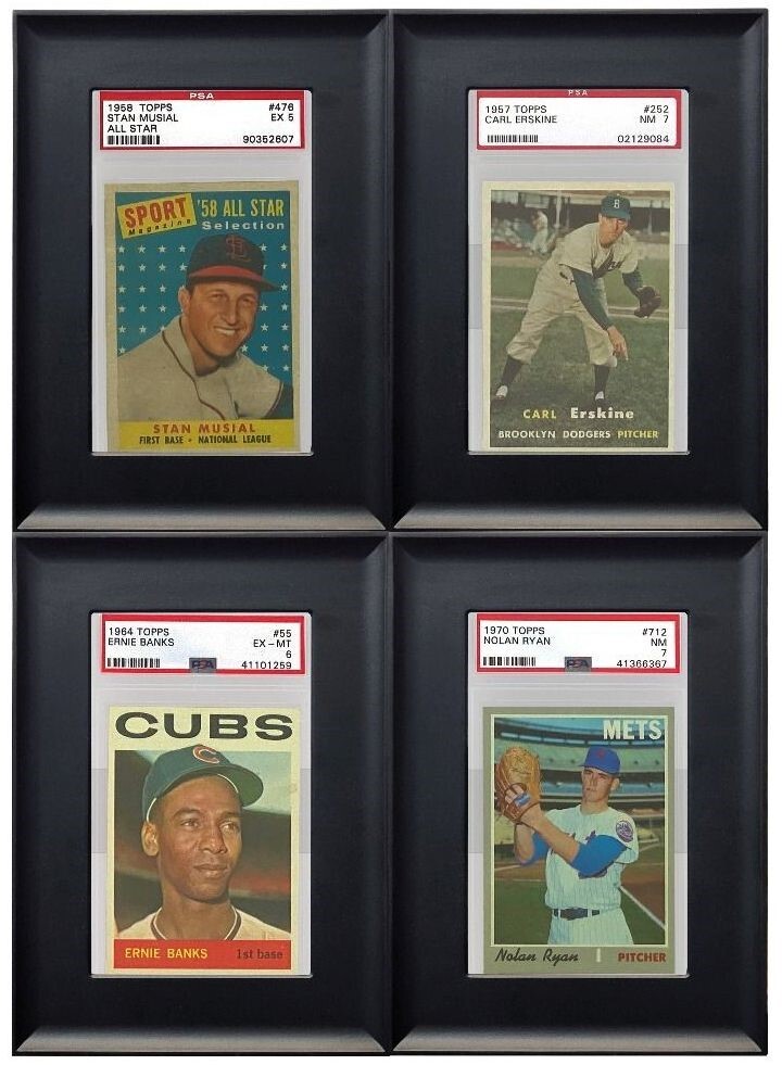 Pack of 4 BCW Black Wall Mountable Interlocking Graded Trading Card ...