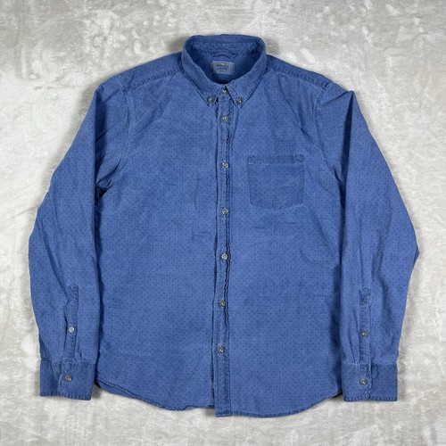 Marine Layer Shirt Mens Medium Blue Polka Dots Long Sleeve Button Down ...
