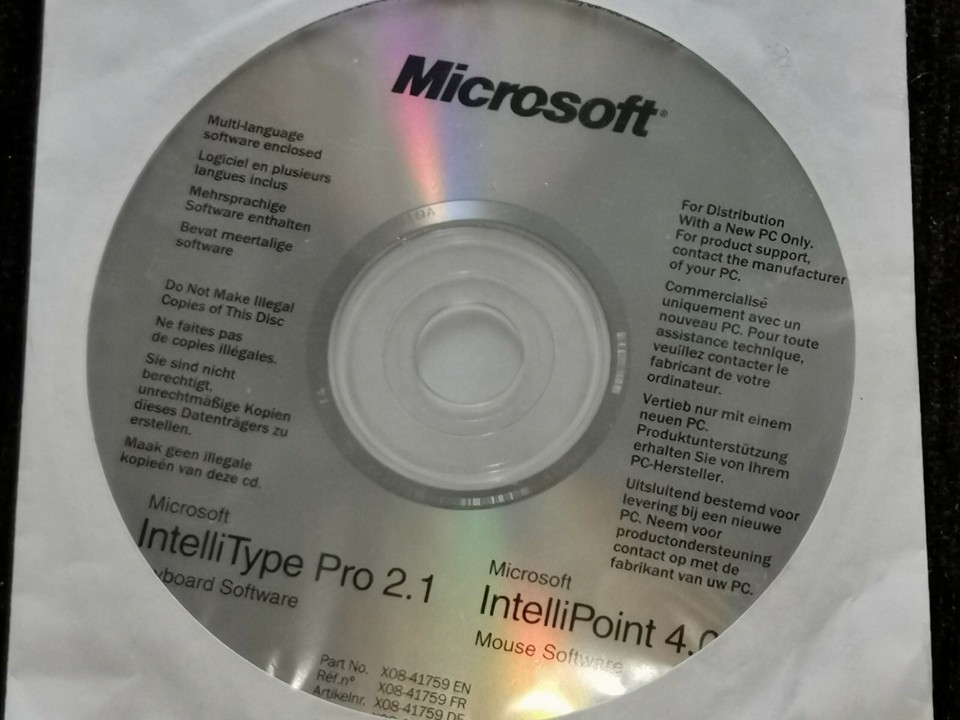Microsoft IntelliType Pro 2.1 IntelliPoint 4.0.Software driver Original ...
