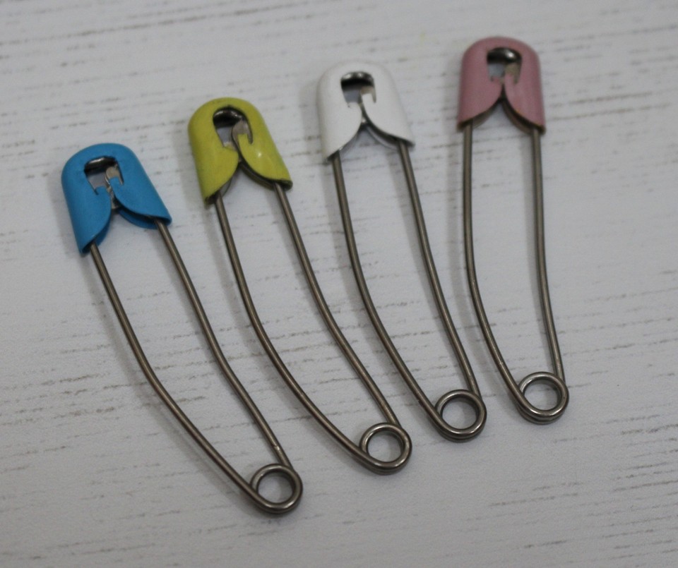 Traditional Nappy Pins Baby Safety Snap Lock Metal Cap 6 to 16 Pins in ...