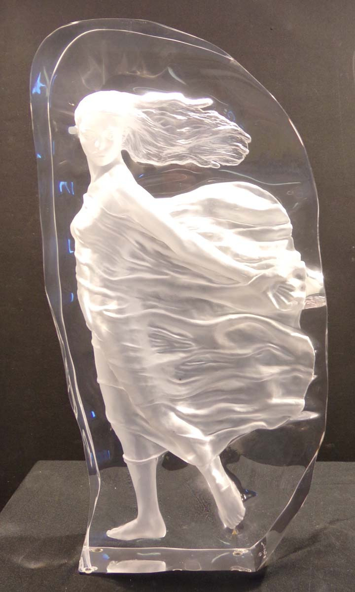 David Parvin "Dancing with the West Wind" Lucite Acrylic Sculpture Hand ...