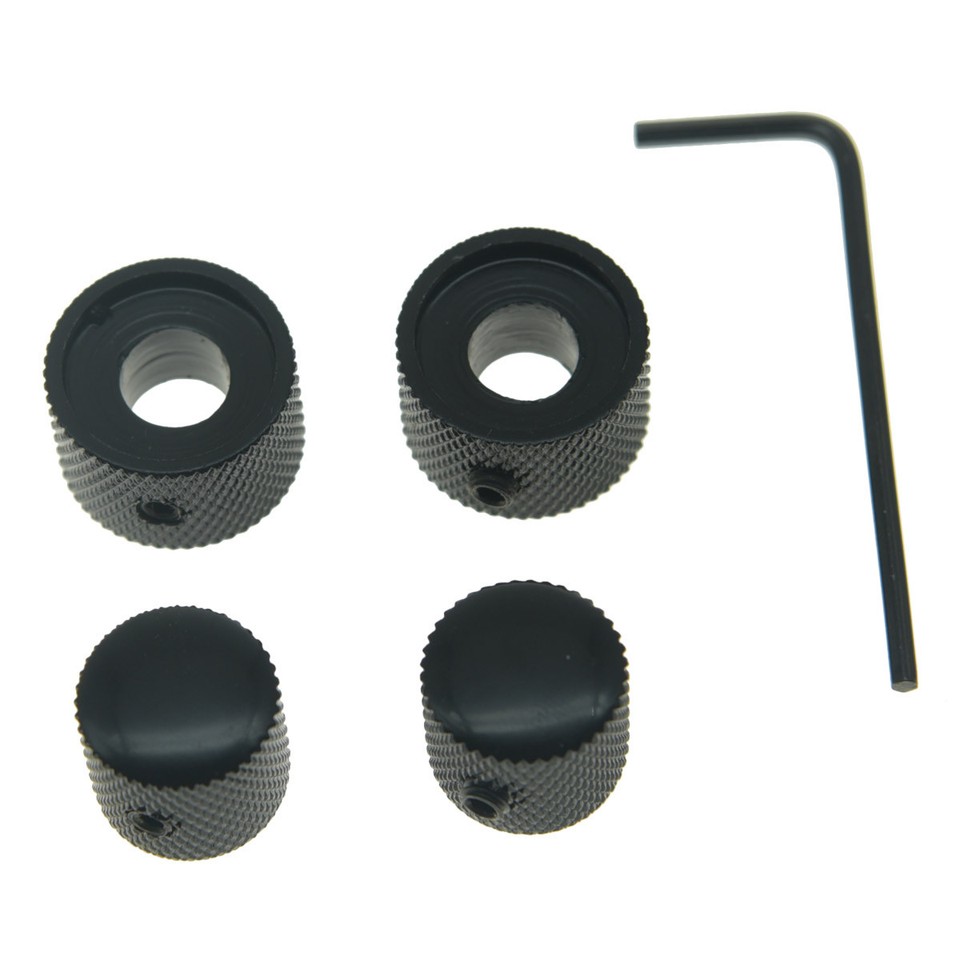 KAISH 2pcs Metal Dual Concentric Stacked Control Knobs fits Guitar Bass ...