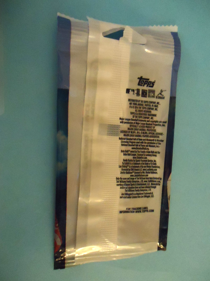 2014 Topps Jumbo Pack Baseball card wrapper - MLB - Mike Trout - L.A ...