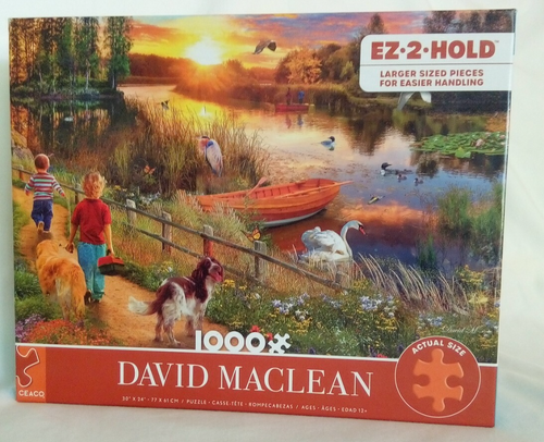 Ceaco David Maclean River Sunset Fishing 1000 Piece Jigsaw Puzzle EZ-2 ...