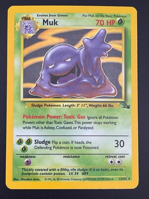 Pokémon TCG Muk Fossil 13/62 Holo Unlimited Holo Rare | eBay