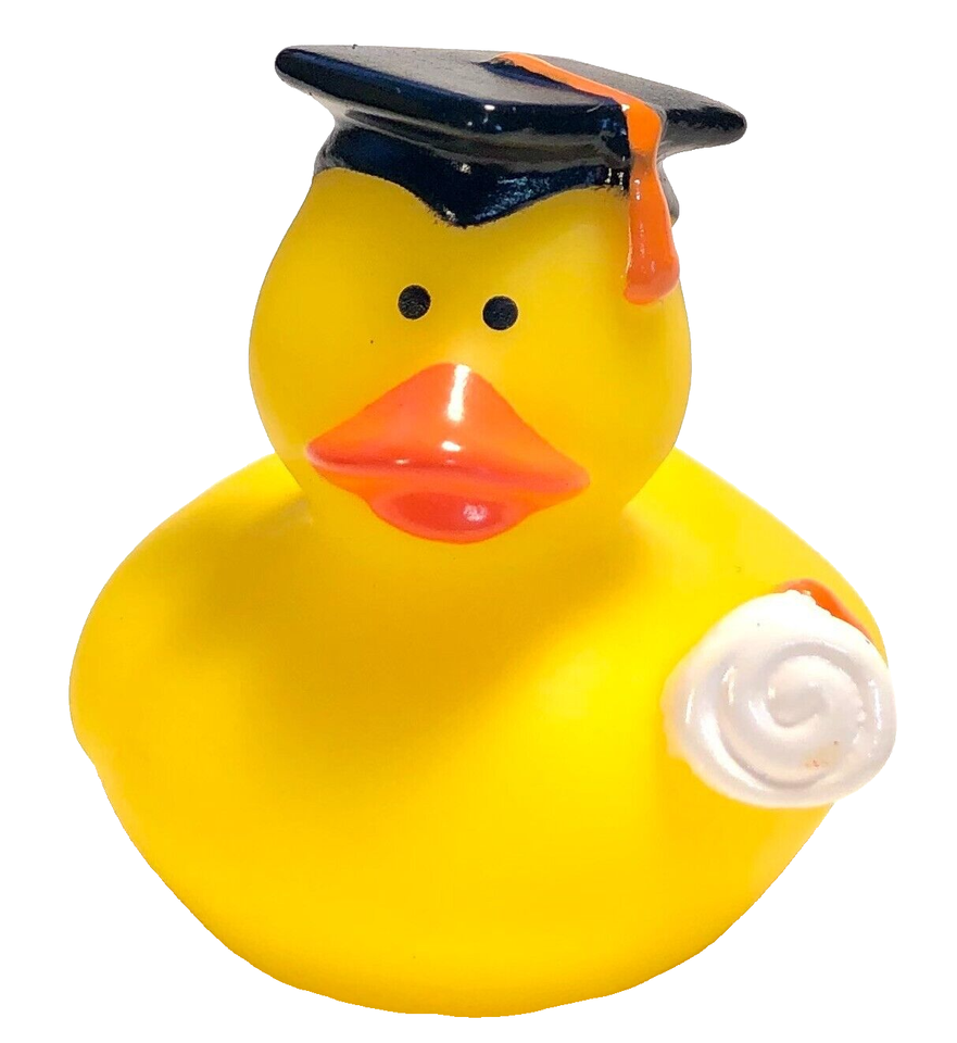 FREE SHIP - GRADUATION CRUISING RUBBER DUCK 2" CAP & DIPLOMA PICK ...