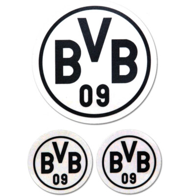 BVB Borussia Dortmund Aufkleber BVB Logo 3er-Set transparent schwarz ...