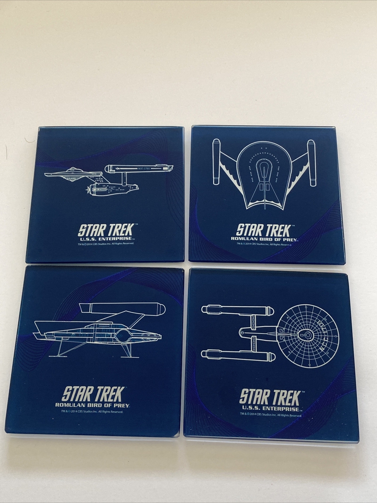 Star Trek Original Series Complete Set Of 4 Glass Coasters Enterprise ...