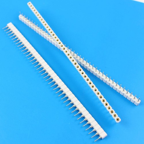 2Pcs White 2.54mm Pitch Tin IC Breakable 40 Pin Round Pin Female Header ...