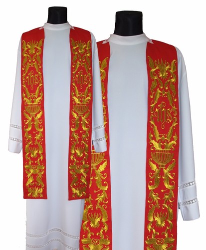 Red Gothic Clergy Stole SH522-C Vestment Étole Rouge Rot Stola Rossa ...
