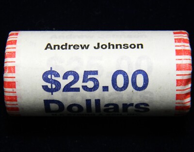 2011 ANDREW JOHNSON $25 BU PRESIDENTIAL DOLLAR ROLL IN NF STRING & SON ...
