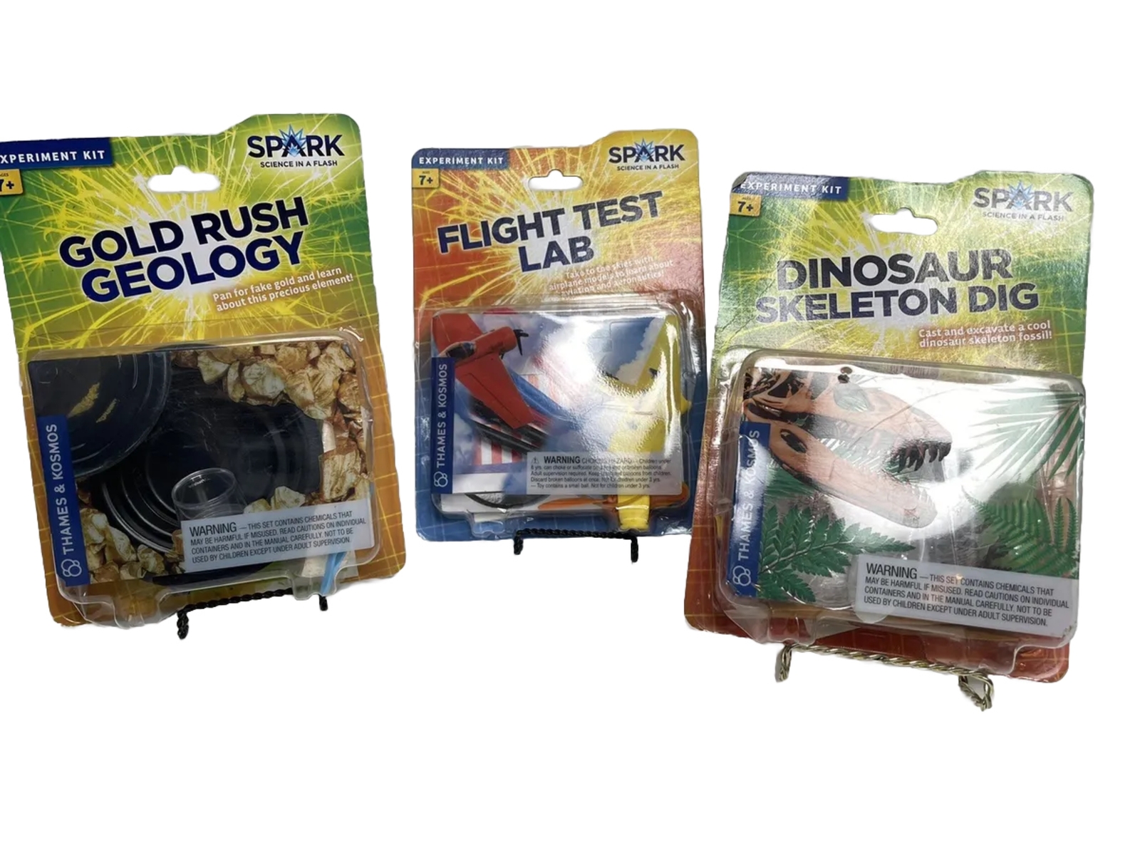Spark Science DINOSAUR SKELETON DIG, FLIGHT TEST LAB & GOLD RUSH ...