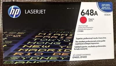 Genuine HP 648A Magenta CE263A Toner Cartridge Laserjet CP4025 CP4525 ...