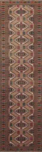 Geometric Vintage Traditional 12 ft. Runner Handmade Hallway Rug Wool ...