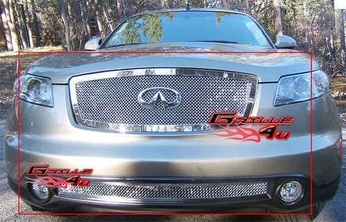 Fits 2003-2005 Infiniti FX35/FX45 Stainless Chrome Mesh Grille Insert ...