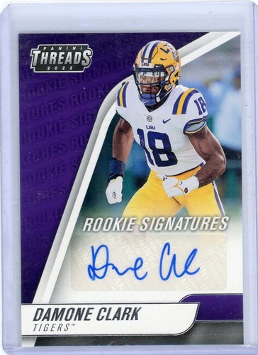 Damone Clark 2022 Panini Threads Rookie Signatures Auto Tigers | eBay