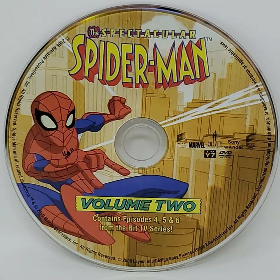 The Spectacular Spider-Man: Volume 2 Widescreen Artwork & DVD Disc ONLY ...