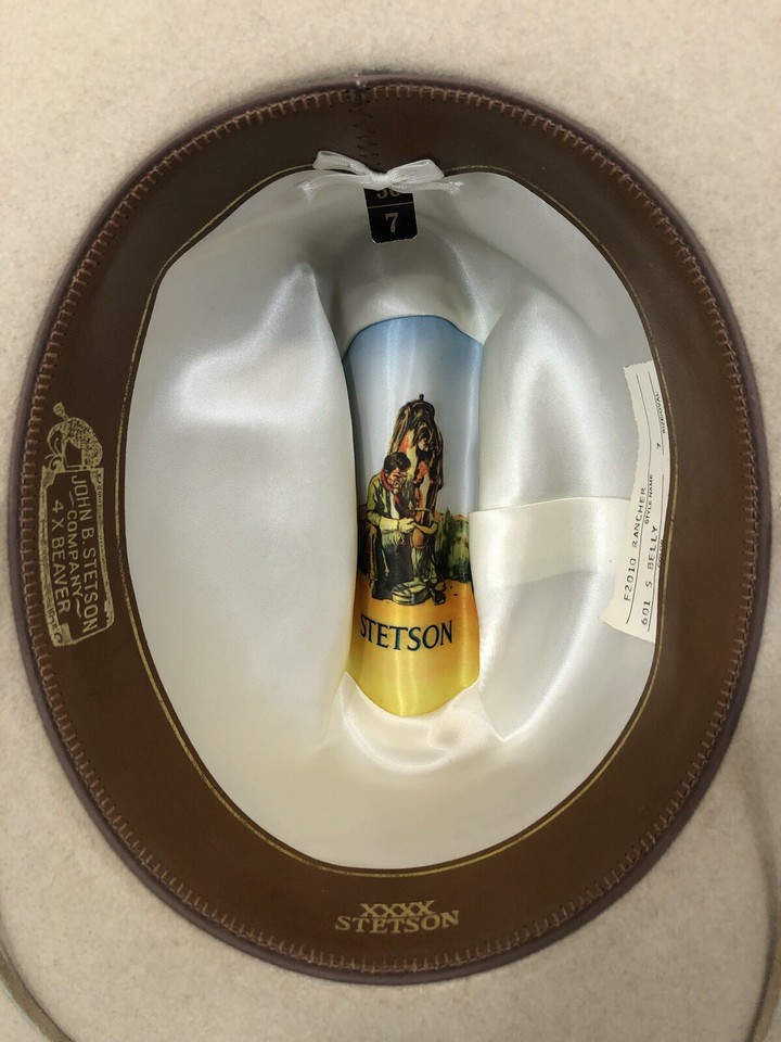 Stetson 4x Beaver F2010 Rancher Cowboy Hat 601 Silver Belly Size 7 w ...
