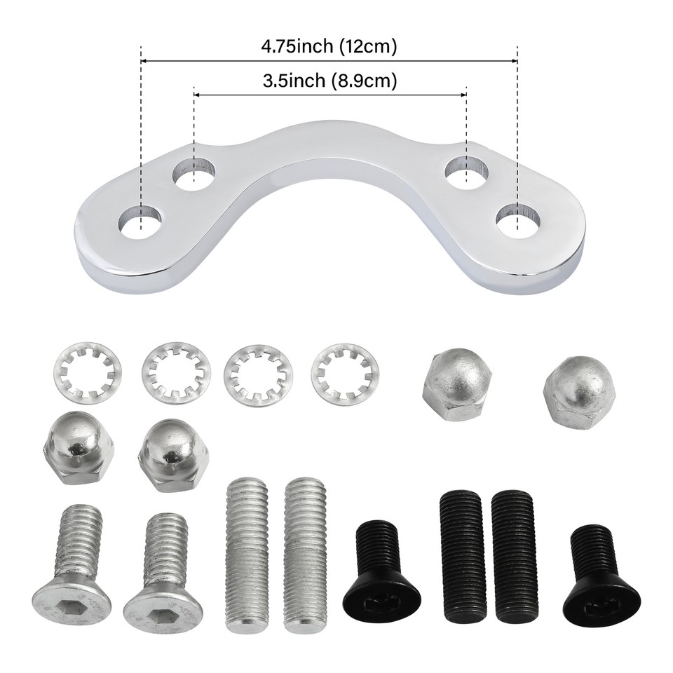 Springer Handlebar Tree Adapter Top Clamp 3.5"-4.75" Wide Riser Fit For ...