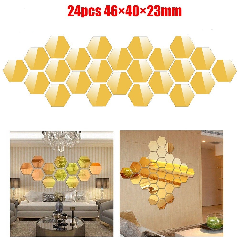 Premium Quality Acrylic Mirror Hexagon Stickers for Unique Home ...