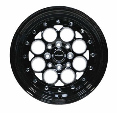 VMS Racing Revolver Black Lip Chrome Rivets Drag Rim Wheel 15x8 4X100 ...