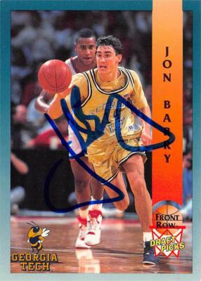 Jon Barry autographed Basketball Card (Georgia Tech) 1992 Front Row ...