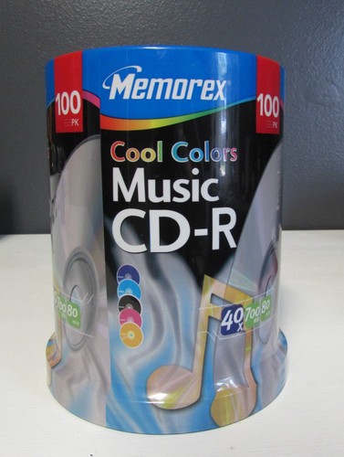 Memorex Cool Colors CD-R 100 pack (1 pack of 100 discs) - 40x, 700MB ...