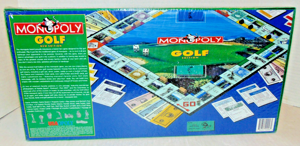 VINTAGE Monopoly Golf Edition NEW SEALED USAopoly 1998 Board Game ...