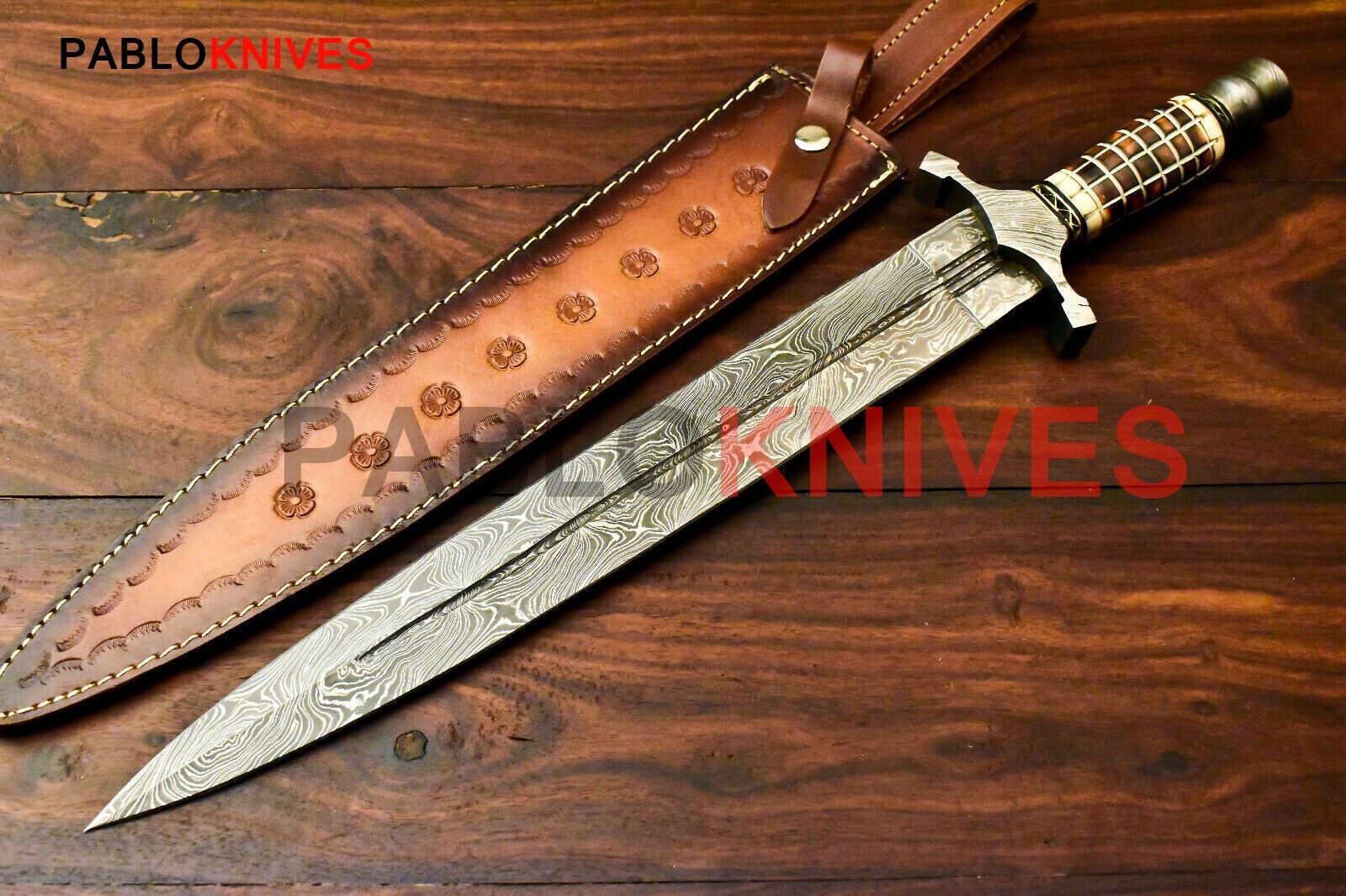 Custom Hand Forged Damascus Steel Hunting Medieval Sharp Dagger Bone ...