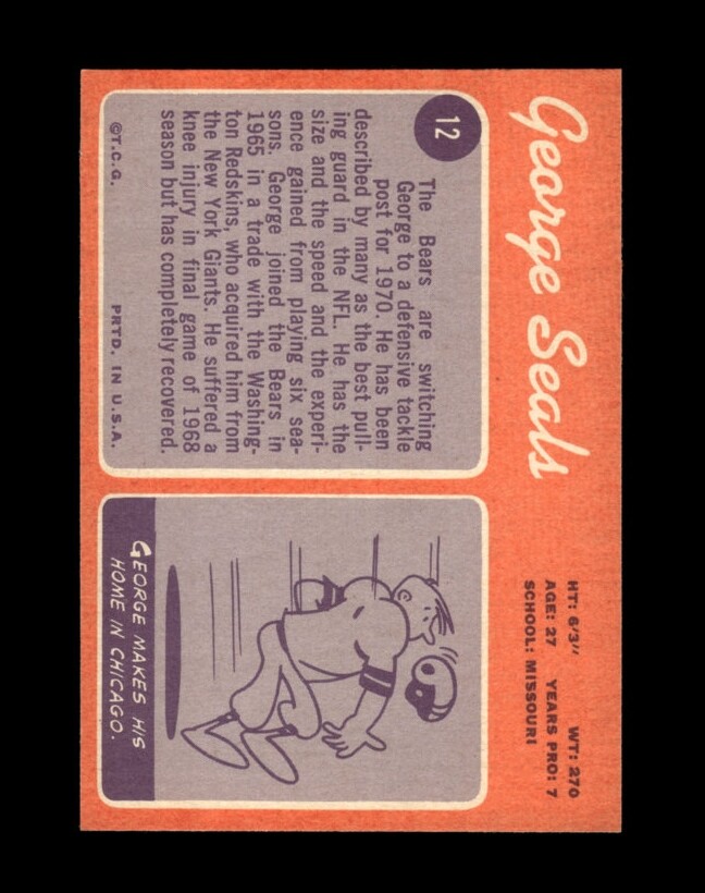 1970 Topps Set-Break # 12 George Seals NR-MINT *GMCARDS* | eBay
