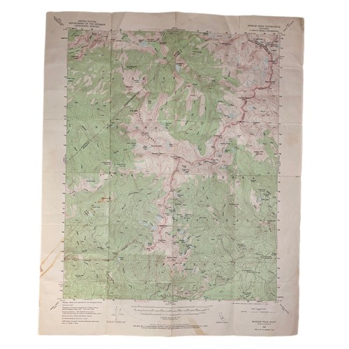 Merced Peak Yosemite National Park California Vintage USGS Topo Map ...