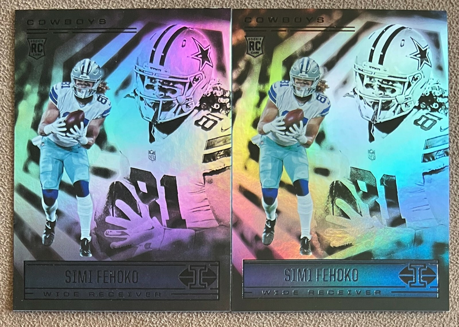 Simi Fehoko 2021 Panini Illusions Rookie #100 Lot of 2 Cards Dallas ...