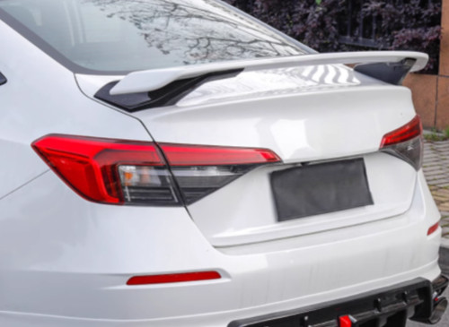 For 2022-2025 Honda Civic Sedan ABS White+Black Rear Trunk Spoiler Wing ...