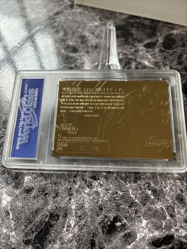 1996-97 KOBE BRYANT FLEER 23KT Gold ROOKIE Card Purple Auto Signature ...