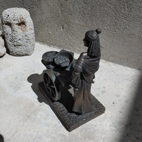 Genesis Fine Arts Ireland Bronze Sculpture Figurine 8 1/2" Woman ...