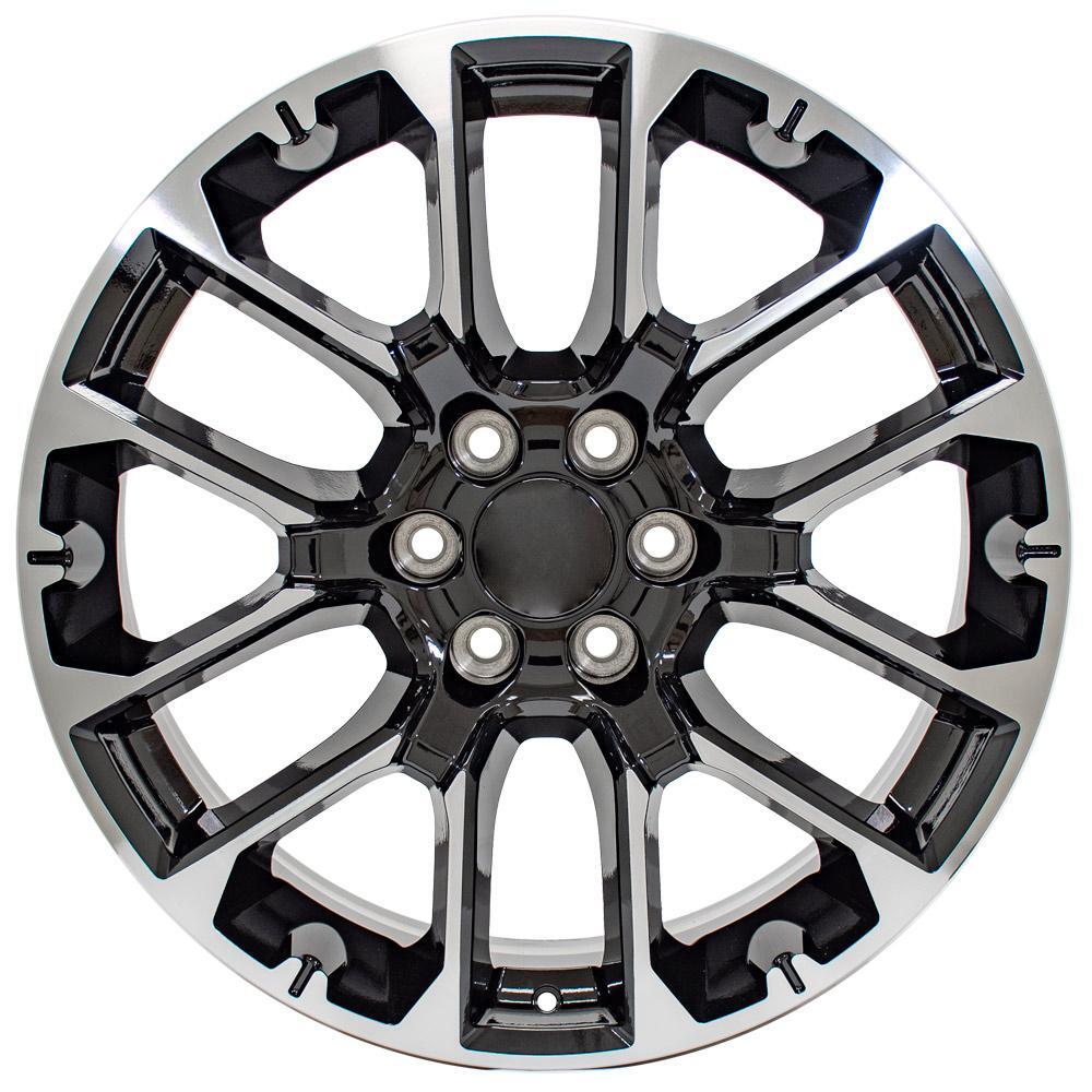 22" Black Machined SRV RPO Wheels & Tires Fit Chevy Tahoe Suburban ...